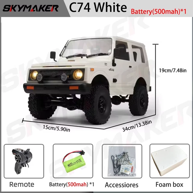 WPL 1/10 RC Car C74 Suzuki Jimny Remote Control Car 4WD off Road ...