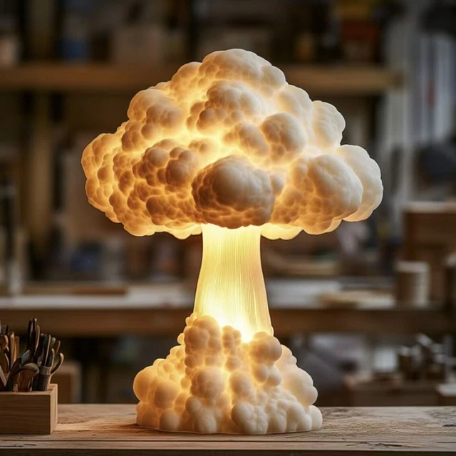 ATOMIC BOMB NUCLEAR Explosion Mushroom Cloud Shape Night Light Modern Lamp Gift £30.00 - PicClick UK