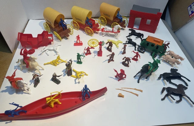 VINTAGE MIXED LOT MPC, Marx, Tim Mee Soldiers, Cowboys, Indians, Horses ...