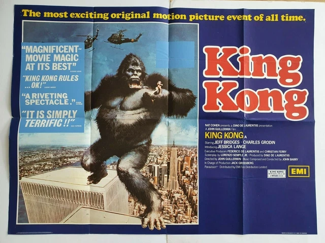& KING KONG " Original Uk Quad Poster Jeff Bridges & Jessica Lange 1976 £53.97 - PicClick UK