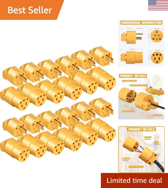 12 SETS ELECTRICAL Replacement Plug and Connector - 125V 15A - Plastic ...