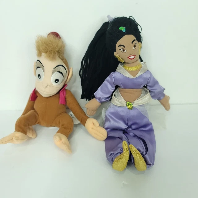 DISNEY STORE ALADDIN Bean Bags Jasmine Abu Plush Stuffed Animal 8" Lot ...