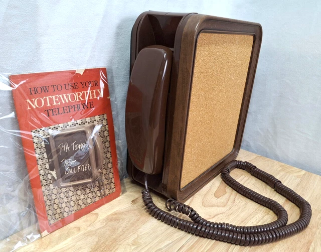WESTERN ELECTRIC NOTEWORTHY TouchTone Wall Telephone Set Brown Original ...