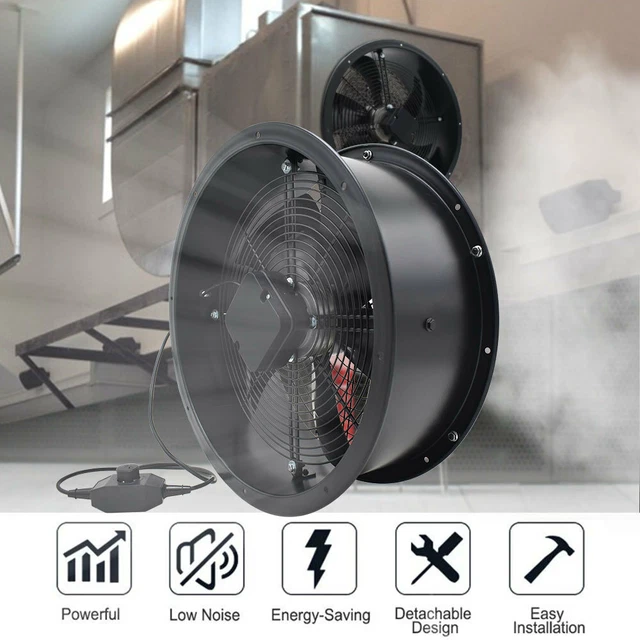 INDUSTRIAL VENTILATION EXTRACTOR Exhaust Axial Fan Air Blower Speed ...