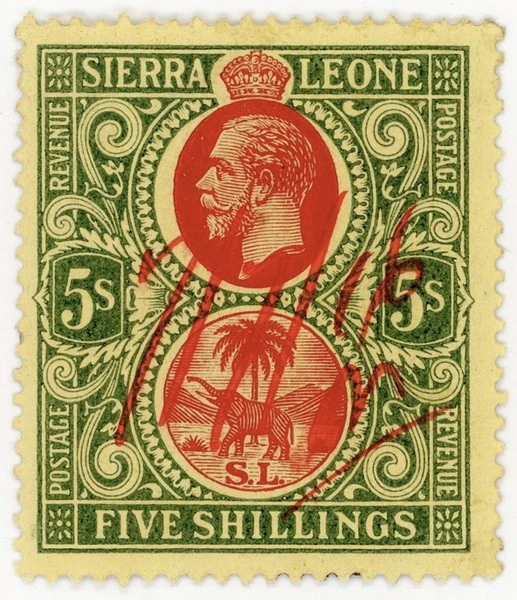 (I.B) SIERRA LEONE Revenue : Stamp Duty 5/- £15.00 - PicClick UK