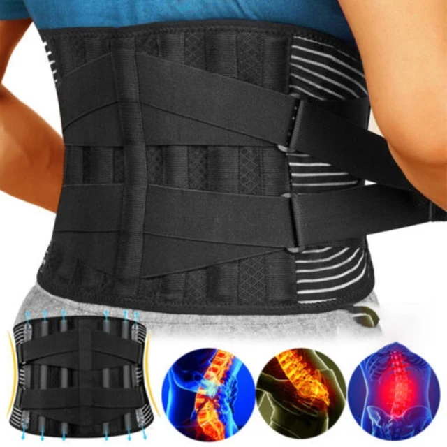 PAIN RELIEF LOWER Back Support Double Pull Lumbar Brace Belt Waist ...