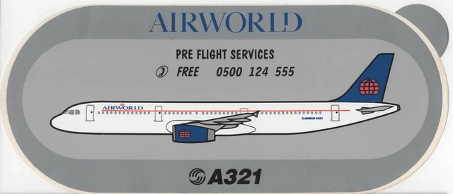 ~ AIRWORLD ~ Airbus A321 Sticker / Decal ~ RARE ~ £3.99 - PicClick UK