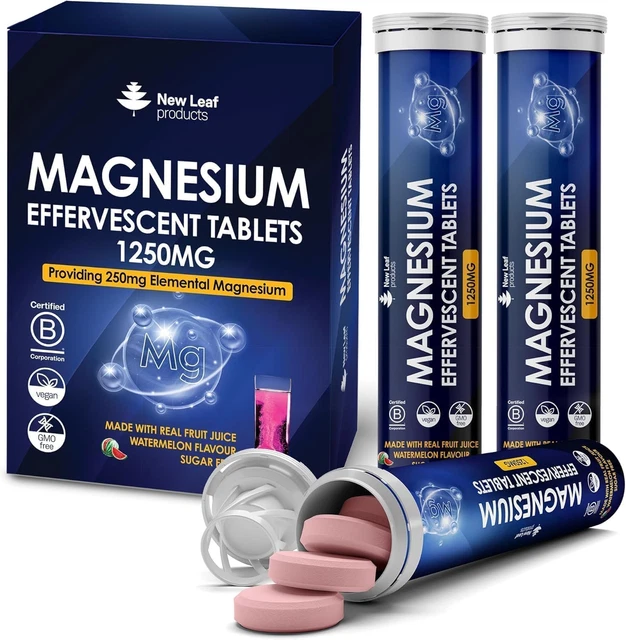 MAGNESIUM EFFERVESCENT TABLETS - 60 High Strength Magnesium Glycinate ...