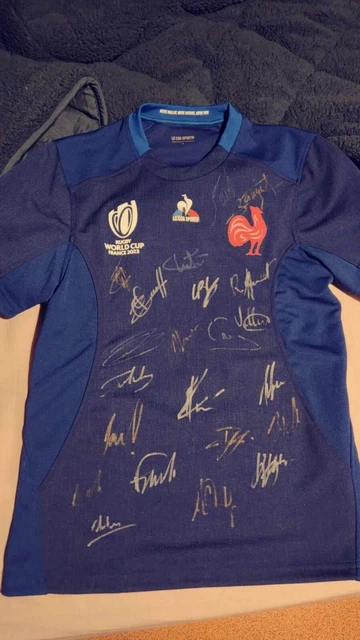 👕MAILLOT RUGBY WORLD Cup France 2023 [22 signatures]🏉(Lire Description ...