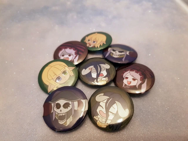 OVERLORD ANIME BUTTON Badges - Momonga, Albedo, Shalltear, Ainz Ooal ...