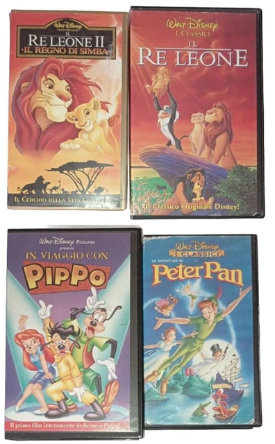 VHS DISNEY PETER Pan+ In Viaggio Con Pippo + Il Re Leone + 2 Il Regno ...