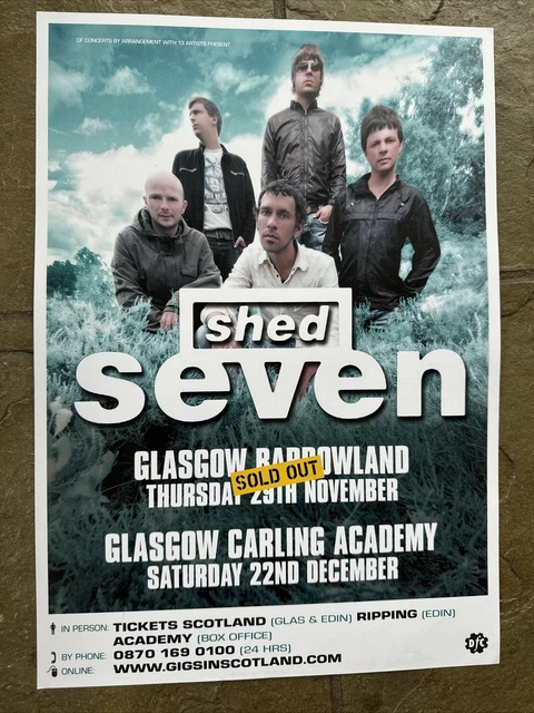 SHED SEVEN - Very Rare Concert / gig poster, Glasgow, Nov/dec 2007 £8. ...