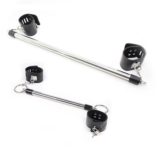 SPREADER BAR OPEN Leg Ankle Cuffs Handcuffs Binding Detachable Set ...