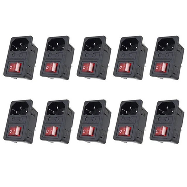 10X INLET MAENNLICH Netzanschluss mit Sicherung Schalter 10 A 250 V 3 ...