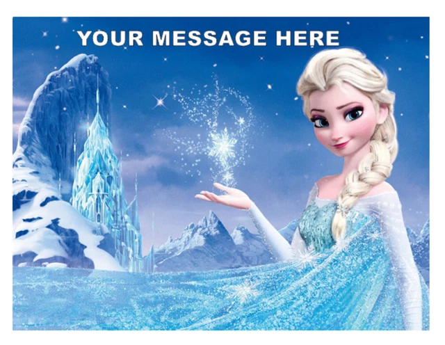 QUEEN ELSA FROZEN Personalised Cake Topper A4/Rectangle Wafer Paper ...