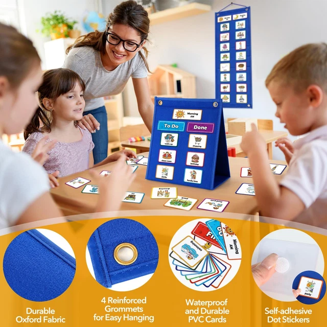 DAILY VISUAL SCHEDULE For Kids Home Chore Chart Card Kids Daily Routine ...