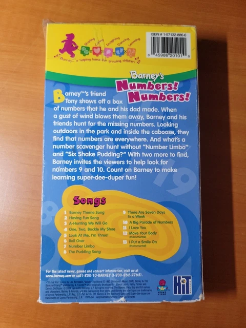 BARNEY NUMBERS NUMBERS VHS Video Tape Purple Dinosaur 2004 HIT ...