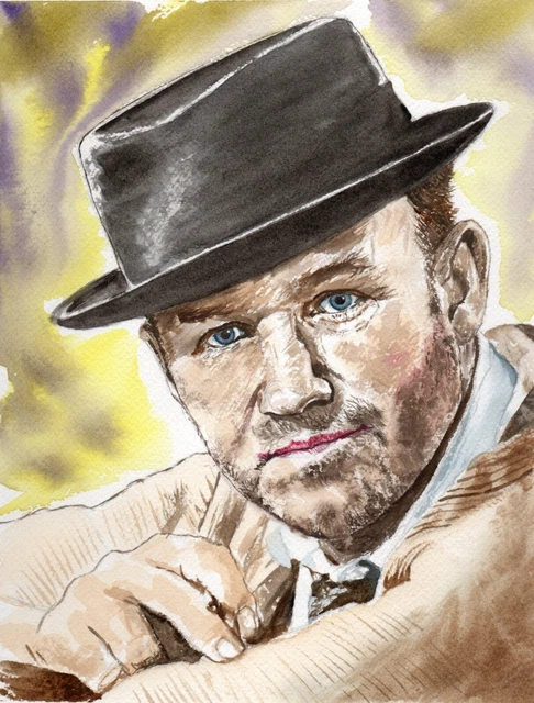 ORIGINAL PAINTING WATERCOLOUR GENE HACKMAN French Connection signed £26 ...