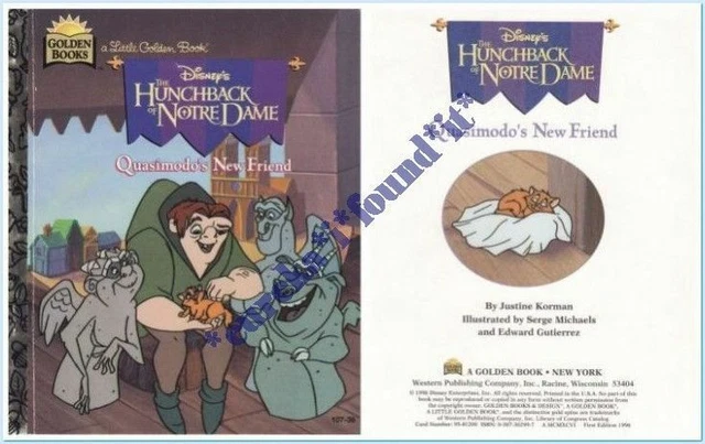 LITTLE GOLDEN BOOK Walt Disney's Hunchback Of Notre Dame Quasimodo's ...