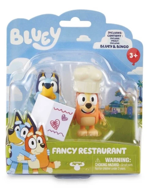 BLUEY FANCY RESTAURANT - Bluey and Bingo Figures with Accessories NEW £ ...