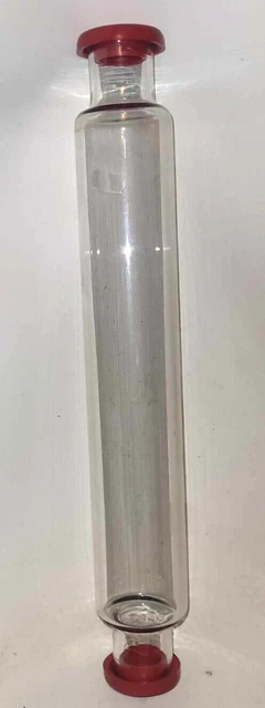 JA PYREX VINTAGE glass Rolling Pin 1960s red plastic removable ends £14 ...