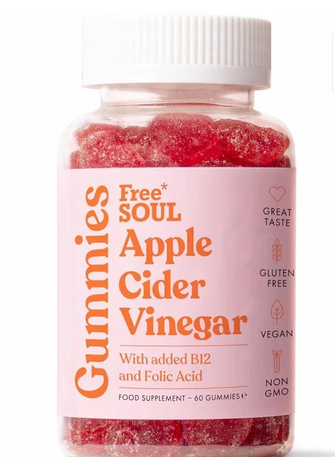 FREE SOUL APPLE Cider Vinegar Gummies 60 £17.36 - PicClick UK
