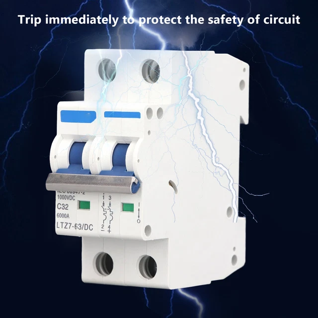 DC MINI CIRCUIT Breaker 2 Pole 1000V 32A DIN Rail PV Isolator Disconnect Switch EUR 23,32 ...