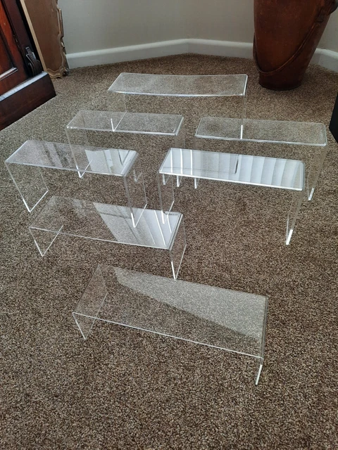 ACRYLIC DISPLAY BRIDGES Quality Perspex Retail Product Step Group Of 7 ...