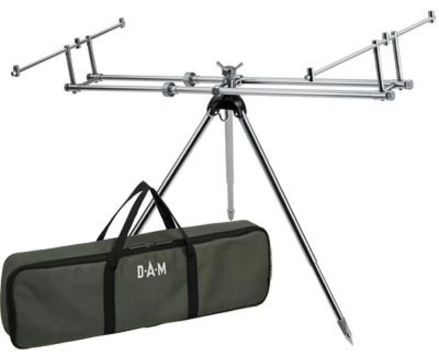 DAM MAD ALUMINIUM Rod Pod Gunsmoke Three legged Tri-Pod with case £103. ...