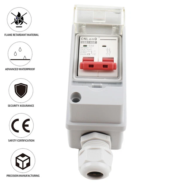 PV DISCONNECT SWITCH DC Combiner Box 500V 32A Circuit Breaker for Solar ...