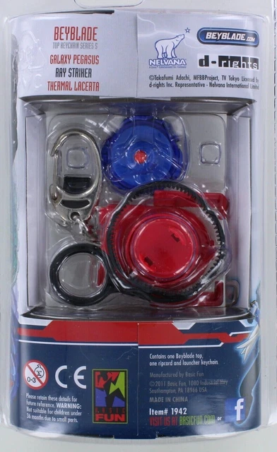 BEYBLADE GALAXY PEGASUS Top Keychain Keyring Launcher Ripcord NEW S5 ...