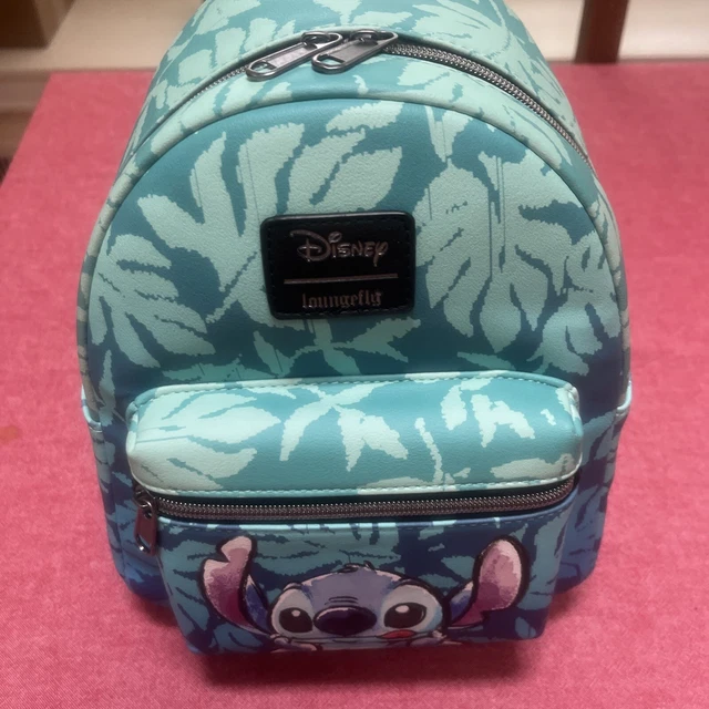 LOUNGEFLY DISNEY LILO & Stitch Blue Tropical Leaves Mini Backpack £50. ...