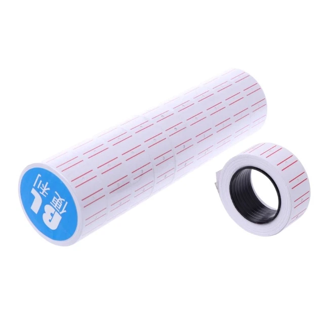 5000X SINGLE ROW White Two Red Lines Self-adhesive Coding Paper Price ...