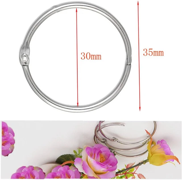 60 PIECES BINDER Rings, Metal Loose Leaf Rings Binder Hinge Snap Ring ...