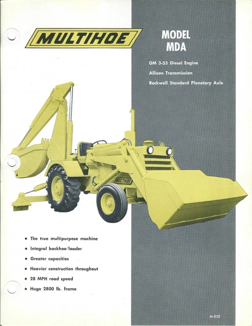 EQUIPMENT BROCHURE - Multihoe - MDA - Loader Backhoe - c1964 (E2994 ...