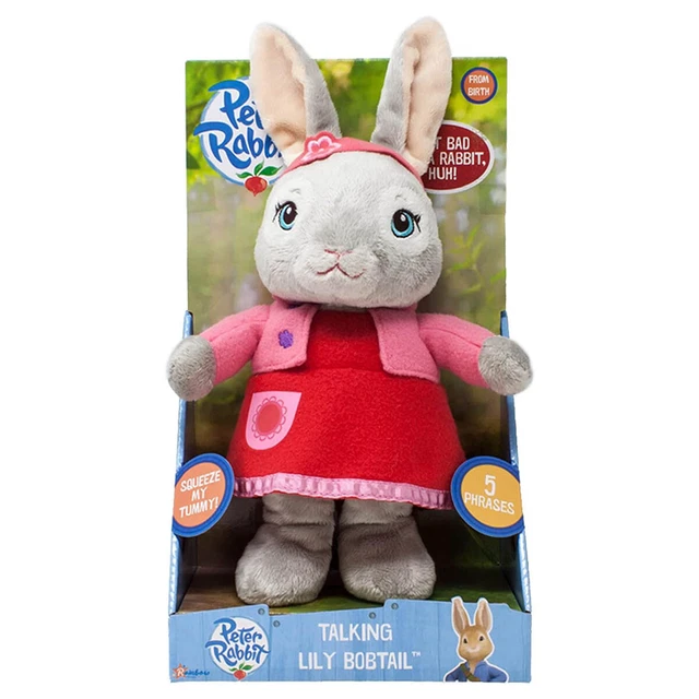 PETER RABBIT TALKING Lily Bobtail Soft Plush Toy Kids Children Fun Play ...