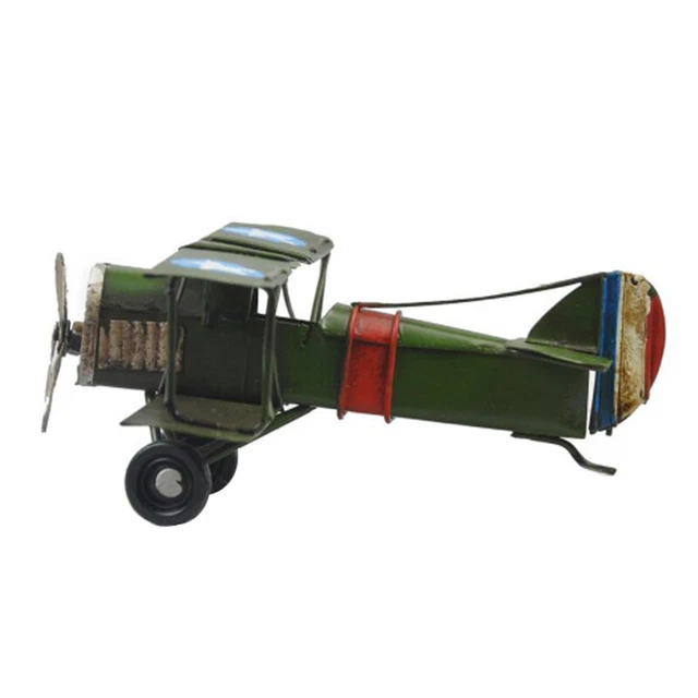 RETRO METAL PLANE Model Crafts Living Room Bedroom Ornament Airplane ...