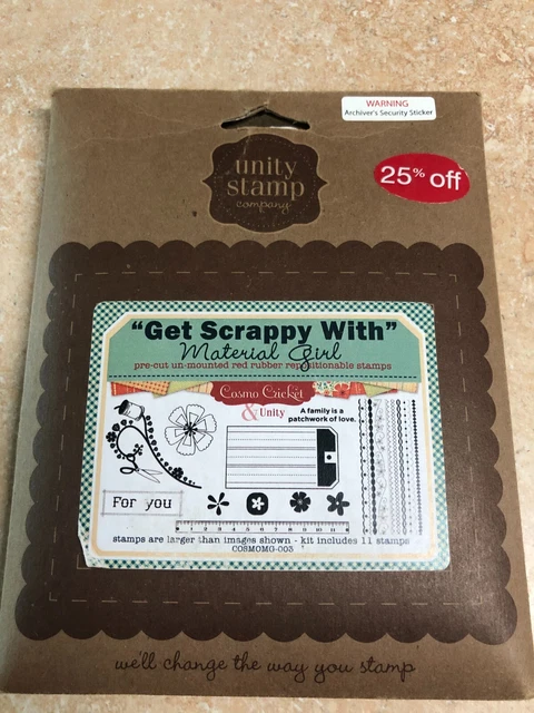 UNITY STAMP COMPANY "Get Scrappy With" Material Girl unmounted rubber ...