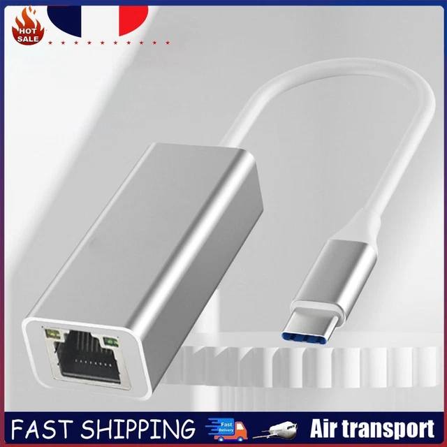 TYPE-C TO RJ45 Ethernet Wired LAN Adapter 100/1000Mbps (Silver Type C ...