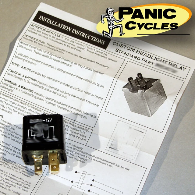 HARLEY HEADLIGHT HI-LOW Momentary Push Button Latching Relay Hd Chopper ...
