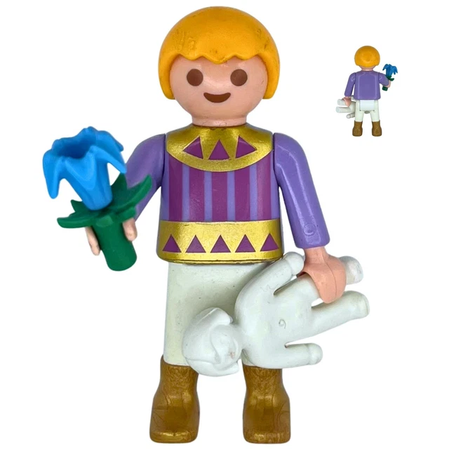 PLAYMOBIL FIGURINE ENFANT violet/or fleur poupée médiévale château EUR ...