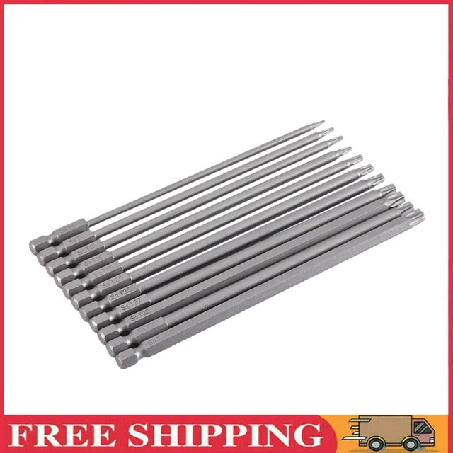 150MM T6-T40 S2 Steel Screwdriver Bits Combination Set Hex Shrank Torx ...
