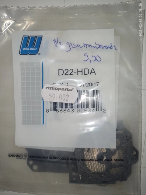 WALBRO D22-HDA / Original /Vergaser-,Membran-,Reparatursatz EUR 9,90 - PicClick DE