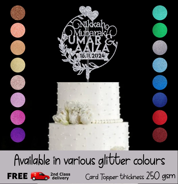 PERSONALISED NIKKAH CAKE Topper Muslim Wedding Walima Ceremony Party ...
