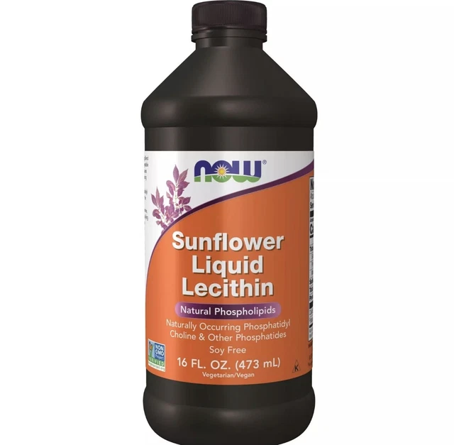 NOW FOODS SUNFLOWER Lecithin Liquid 16oz, Cellular and Nervous System ...