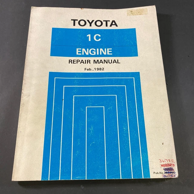 VINTAGE TOYOTA 1C Engine Repair Service Workshop Manual Feb 1982 Carina ...