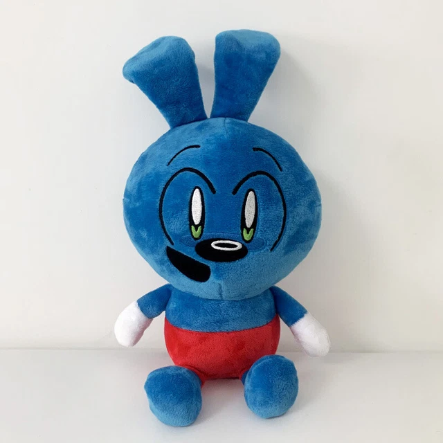 SOFT AND HUGGABLE Riggy Plush Blue Rabbit Cartoon Style Animal Toy ...