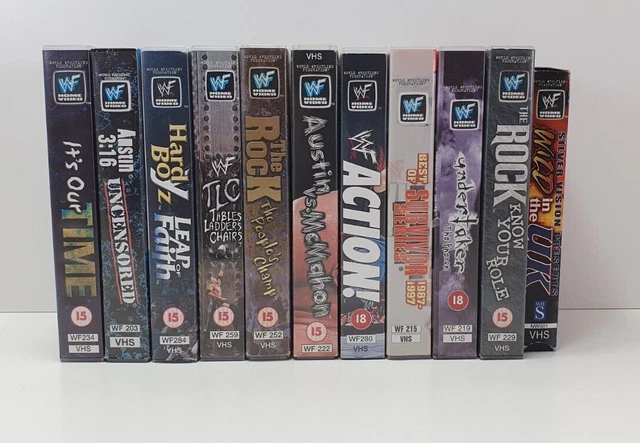 WWF / WWE VHS 11x Wrestling Tape Bundle / Job Lot - Rock, Austin, Undertaker ETC £17.99 ...