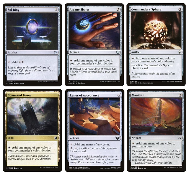 MTG - 6 x Different Mana Rock Artifacts - for Commander deck builds - M ...