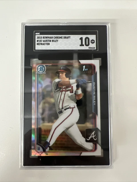 2015 BOWMAN DRAFT Austin Riley chrome 1er réfracteur prospect #157 SGC ...